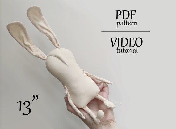 Rabbit PDF Sewing Pattern DIY Video Tutorial Bunny E-pattern | Etsy