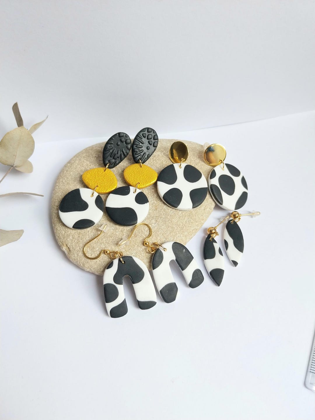 Cow Print Earrings, Cow Print, Statement Earrings, U Shape, Cow Print ...