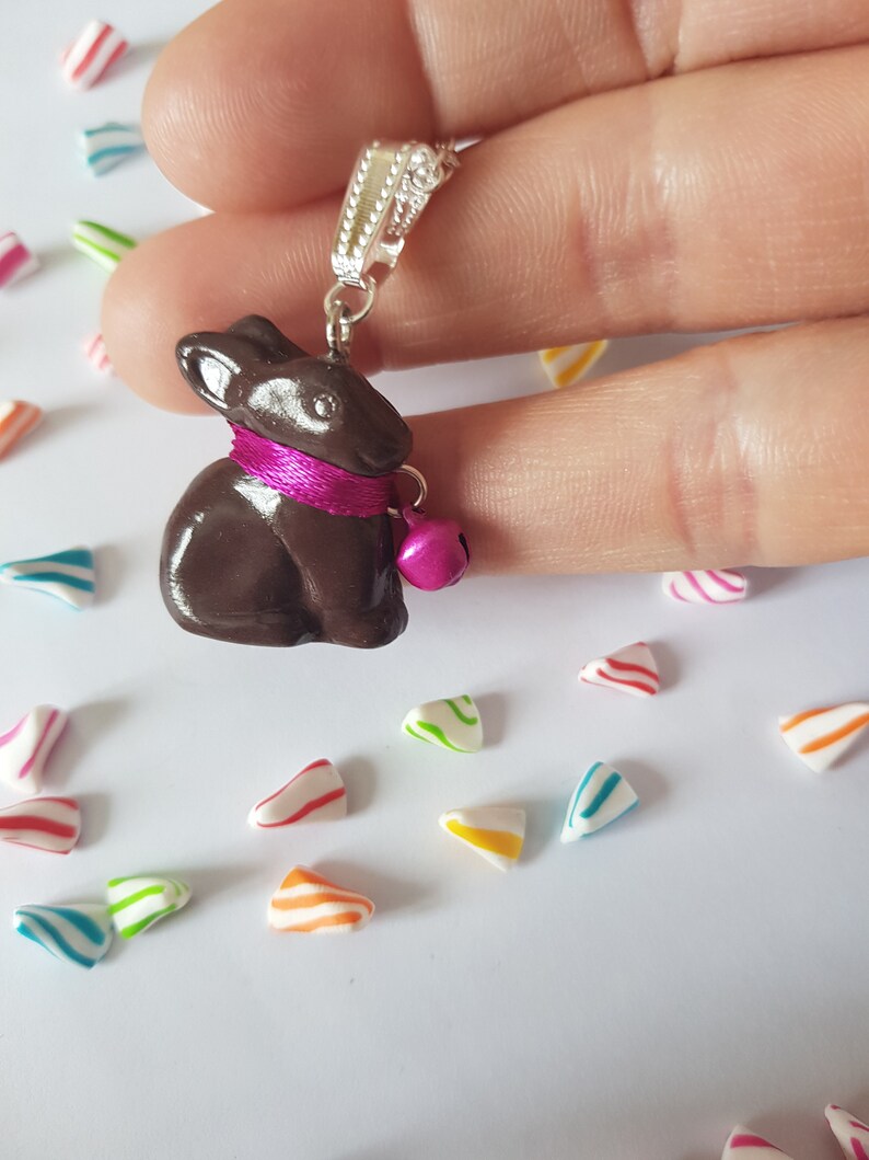 Easter Bunny Necklace, Chocolate Bunny, Easter Gift Idea, Easter ...