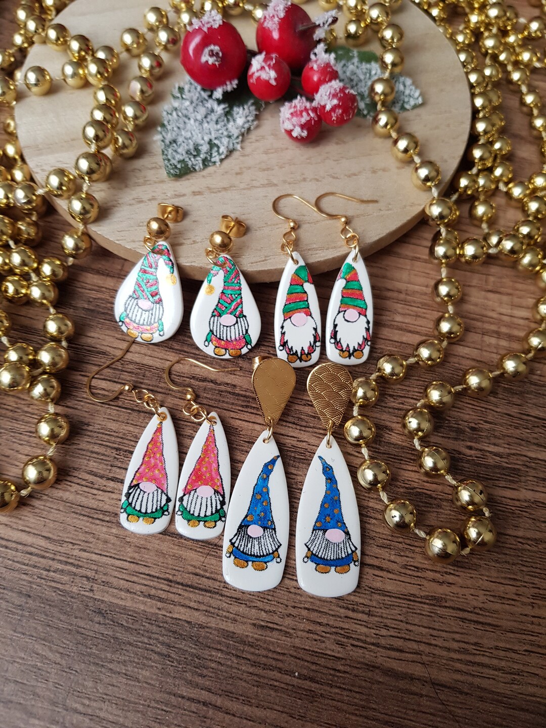 Gnome Earrings, Santa's Elf, Christmas Gift, Scandinavian Gnome ...