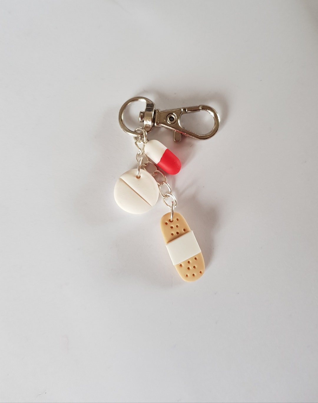 Nurse Key Ring Stamp, Bandage, Fimo Pill Gift for Caregiver, Hospital ...