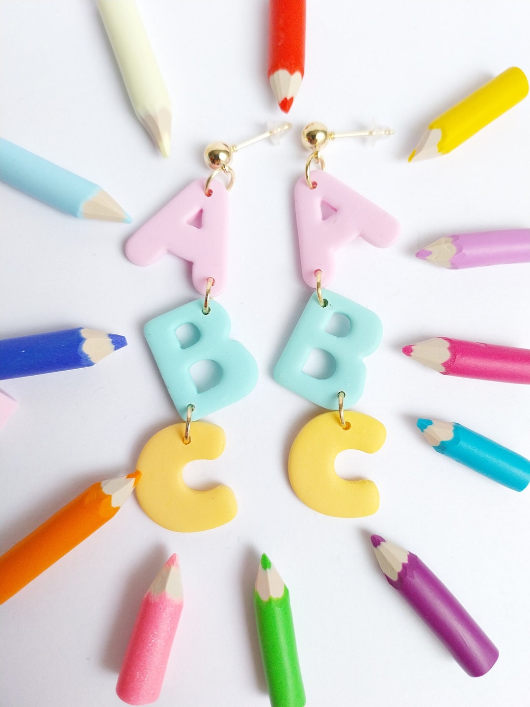 Thank You Mistress, Abc Earrings, School Earrings, Original Gift ...