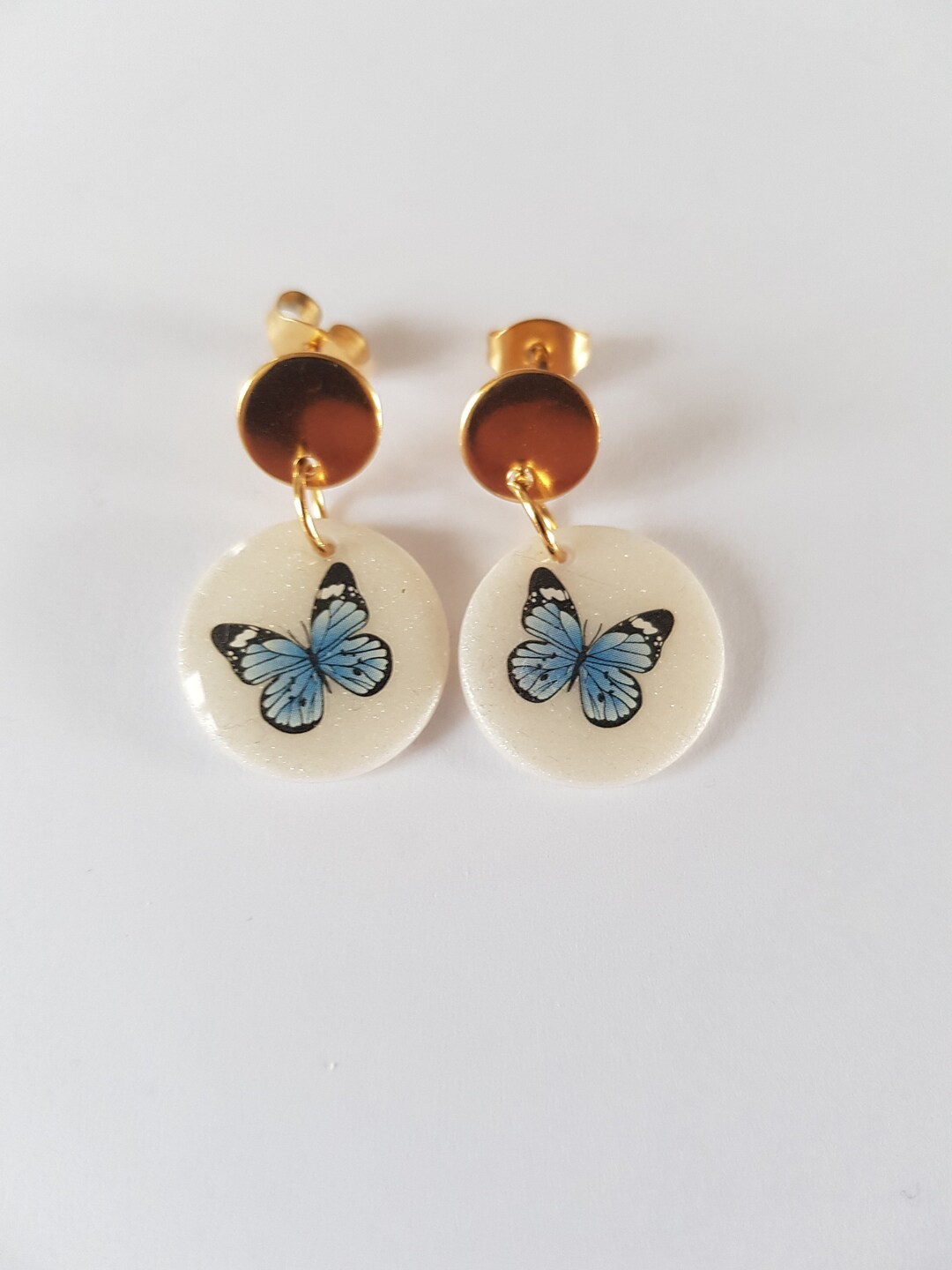 Butterfly Earrings, Gold Butterfly, Fleas, Nails, Blue Earrings, Nature Earrings, Butterflies ...