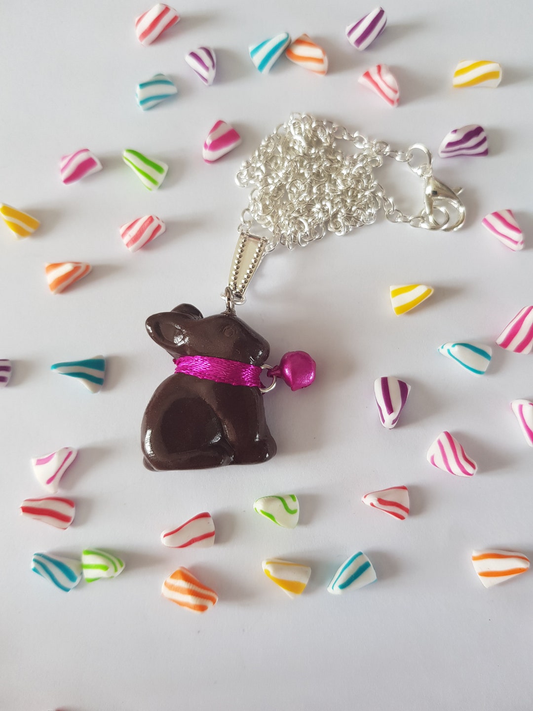 Easter Bunny Necklace, Chocolate Bunny, Easter Gift Idea, Easter ...