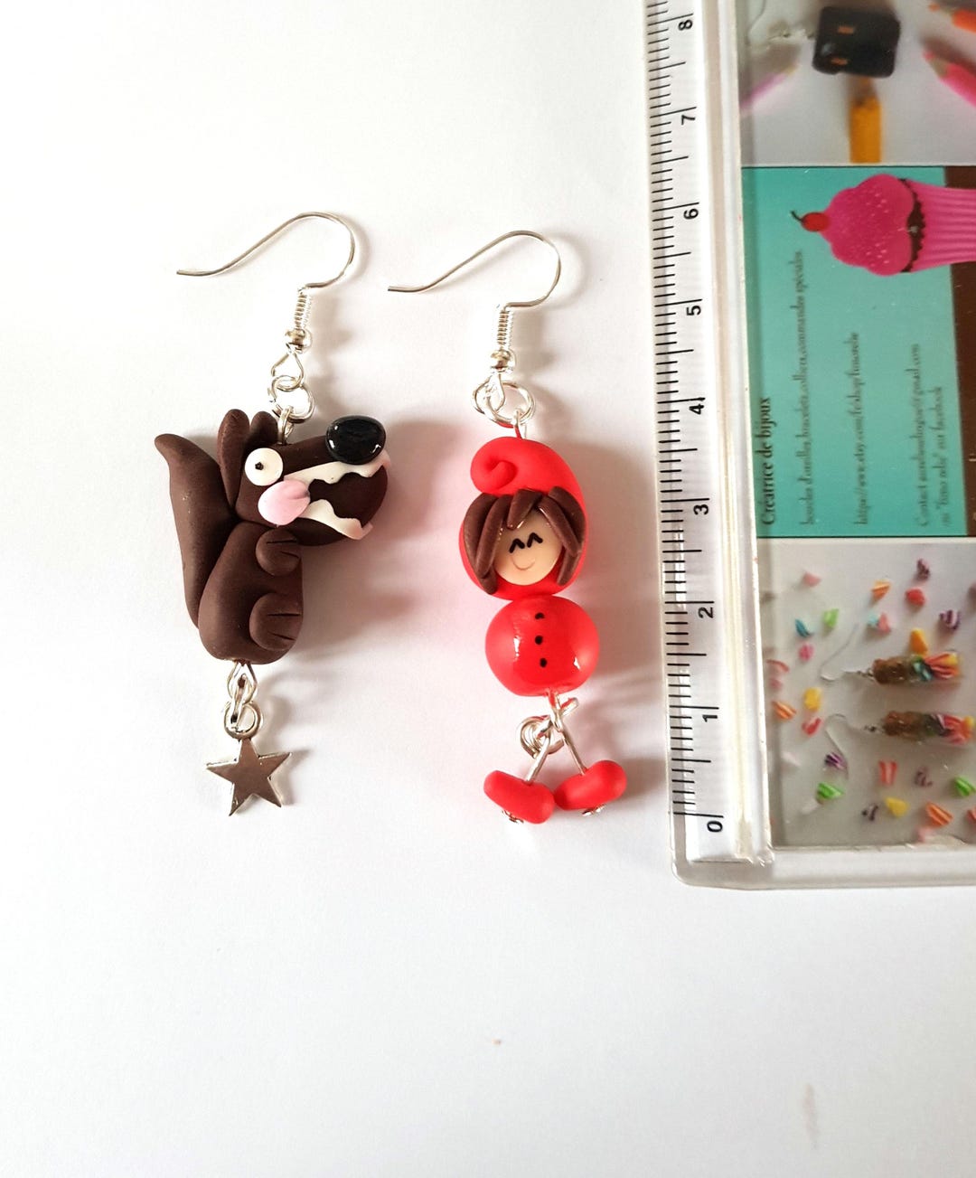 Little Red Riding Hood and Wolf Fairy Tale Character Earrings,character ...