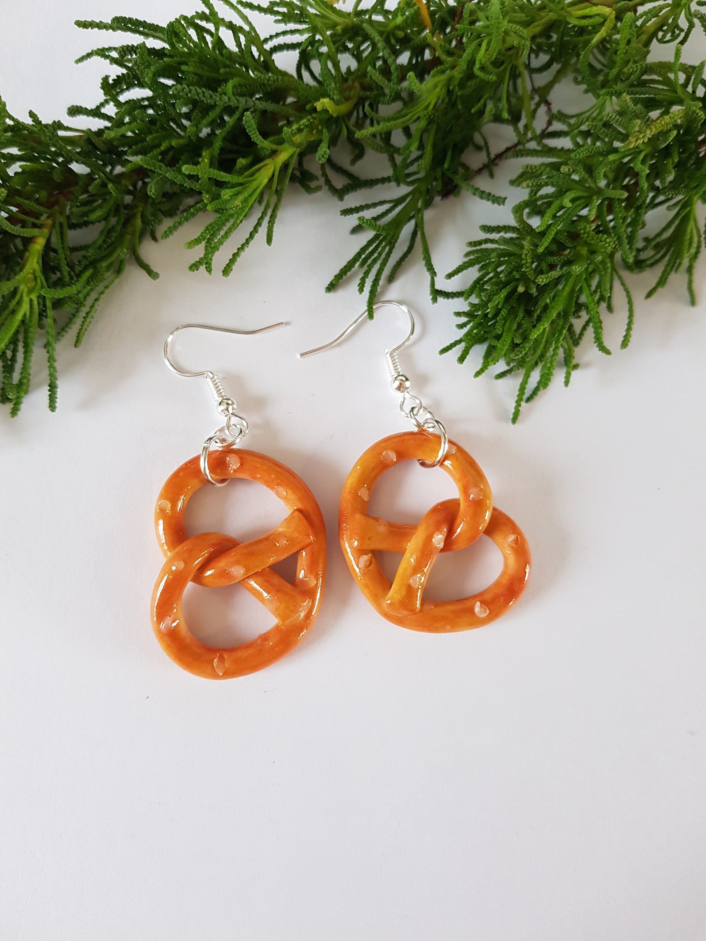 Pretzel Earrings Pretzel Rings Pretzel Jewelry Gourmet - Etsy UK