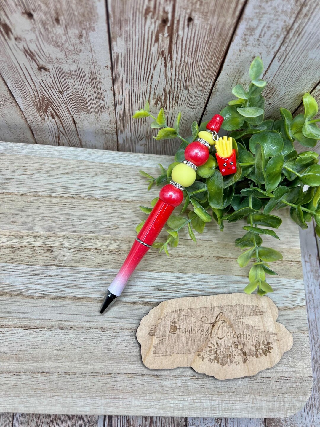 French Fry Pen, Cute Fast Food, Silicone Bead, Kawaii Face, Fun Unique ...