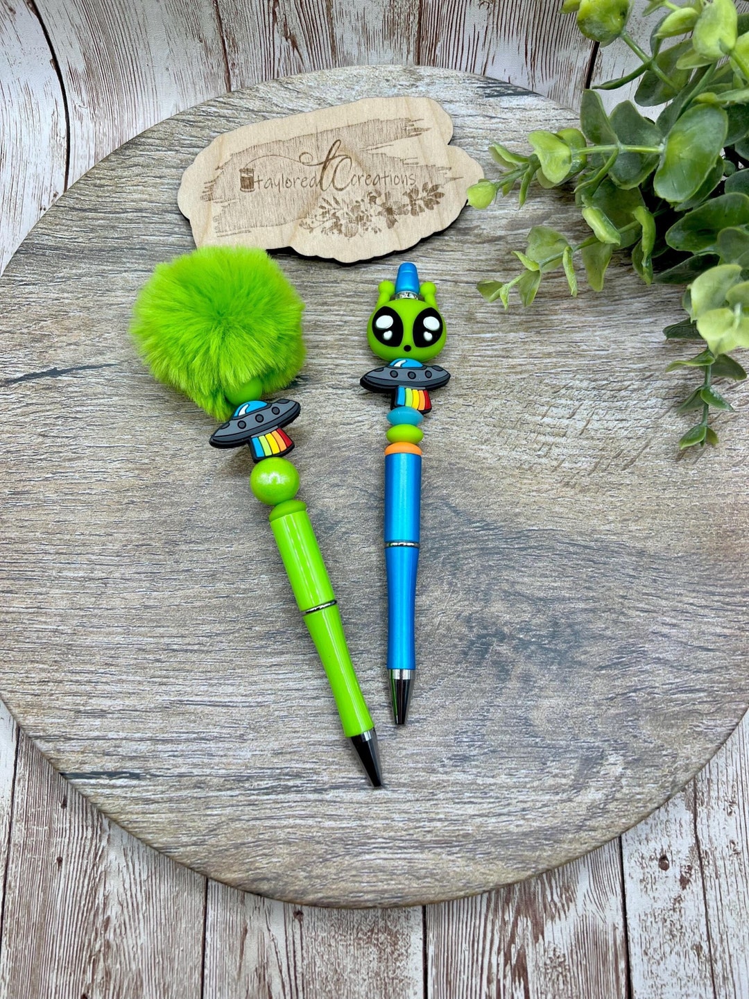 Alien UFO Pen, Pompom, Silicone Bead, Fun Spaceship, Unique Gift ...