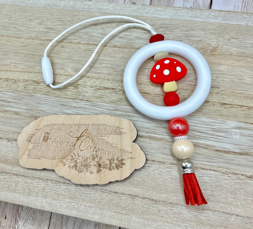 Red Mushroom Car Charm, White Spots, Cute Toadstool, Vehicle Accessory ...