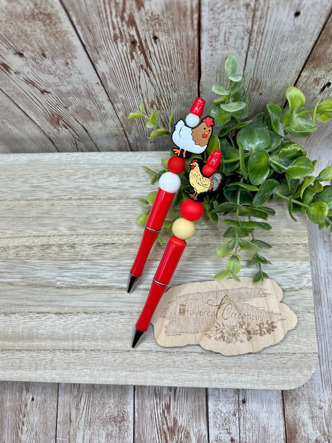 Chicken Pen, Cute Rooster Silicone Focal Bead, Homestead Farm Cock, Red ...