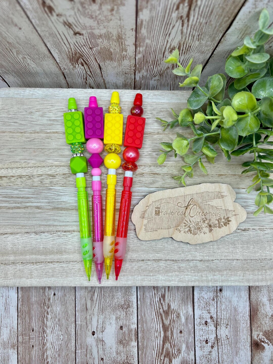 Brick Mechanical Pencil, Building Block Silicone Bead, Neon Green Pink ...