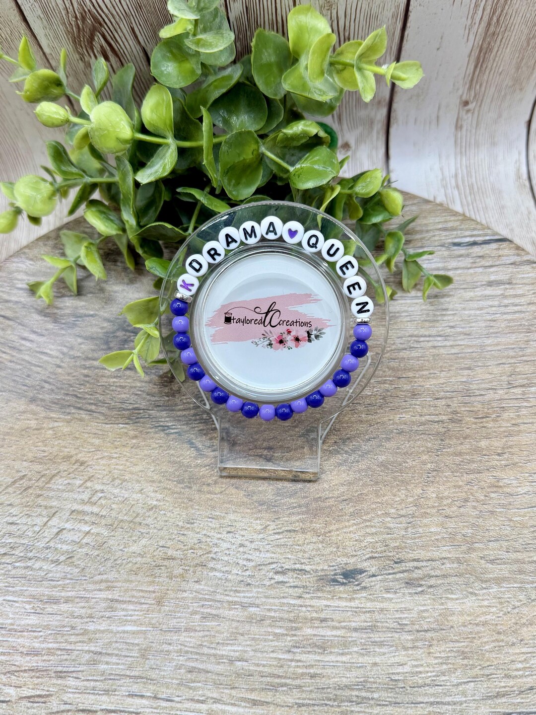 K-drama Queen Beaded Bracelet, Korean TV Show, Purple Acrylic Jewelry ...