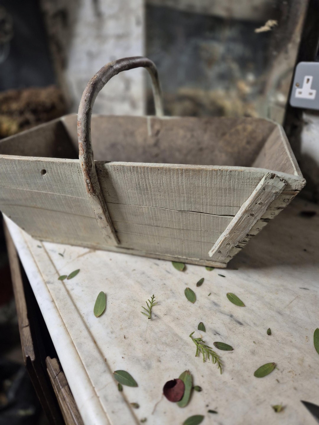 French Vintage Trug, Wooden Trug, Shabby Chic Trug, Painted Trug - Etsy