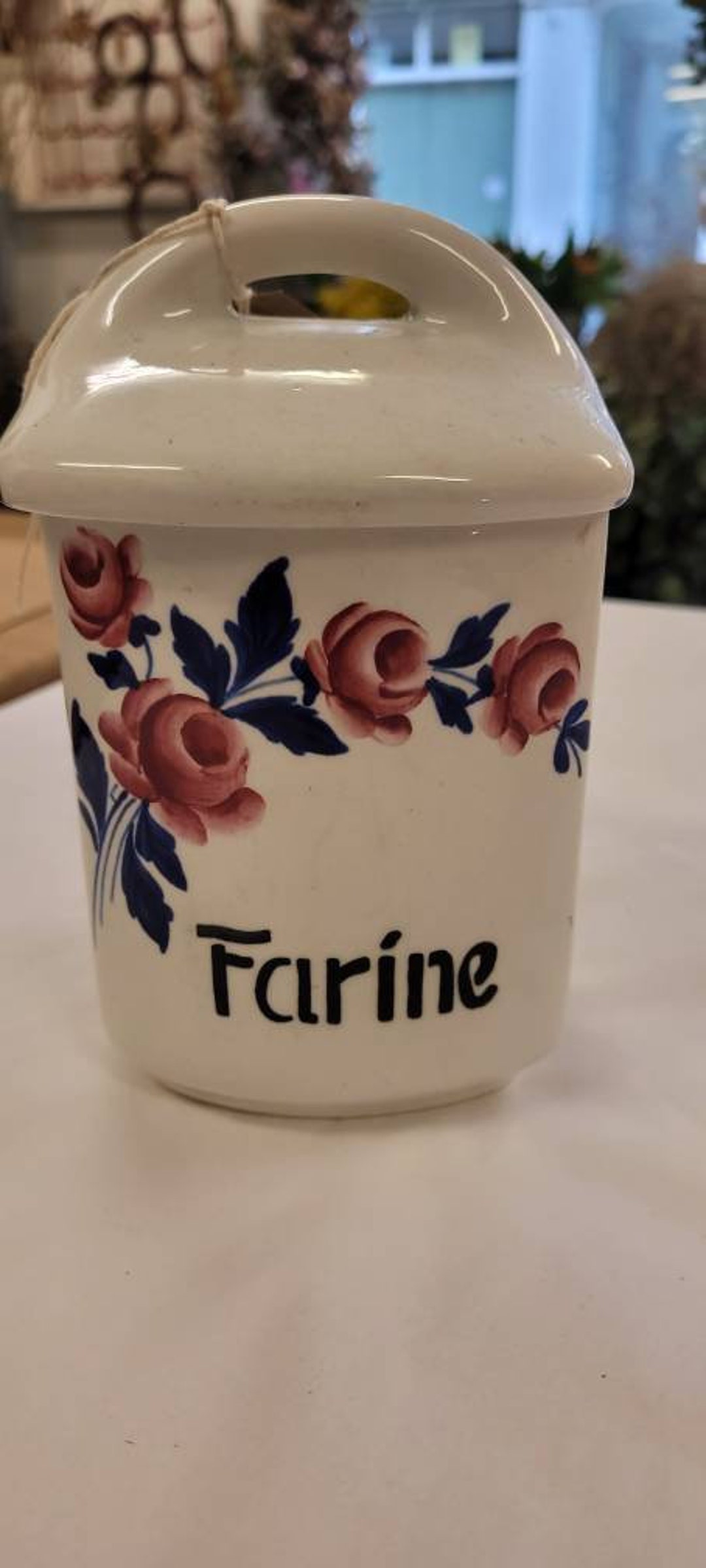 Vintage French Farine Pot With Lid - Etsy