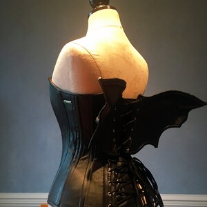 Black Real Leather Corset With Bat Wings Designed by Porcelain Panic ...