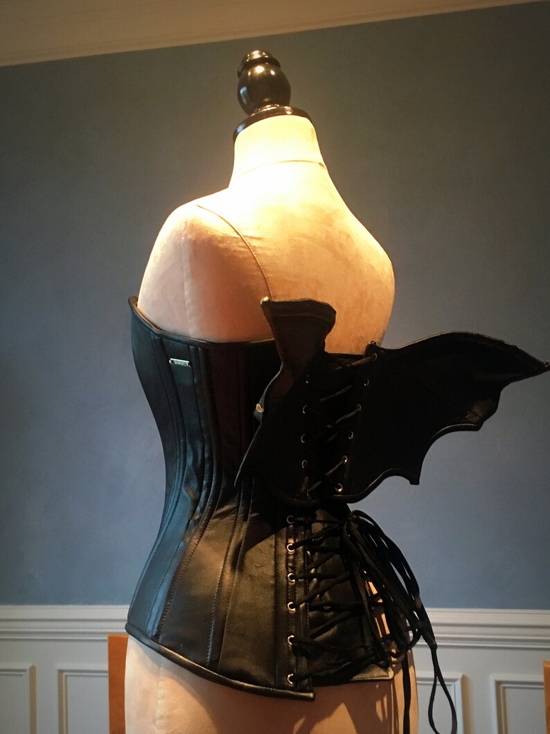 Black Real Leather Corset With Bat Wings Designed by Porcelain Panic ...