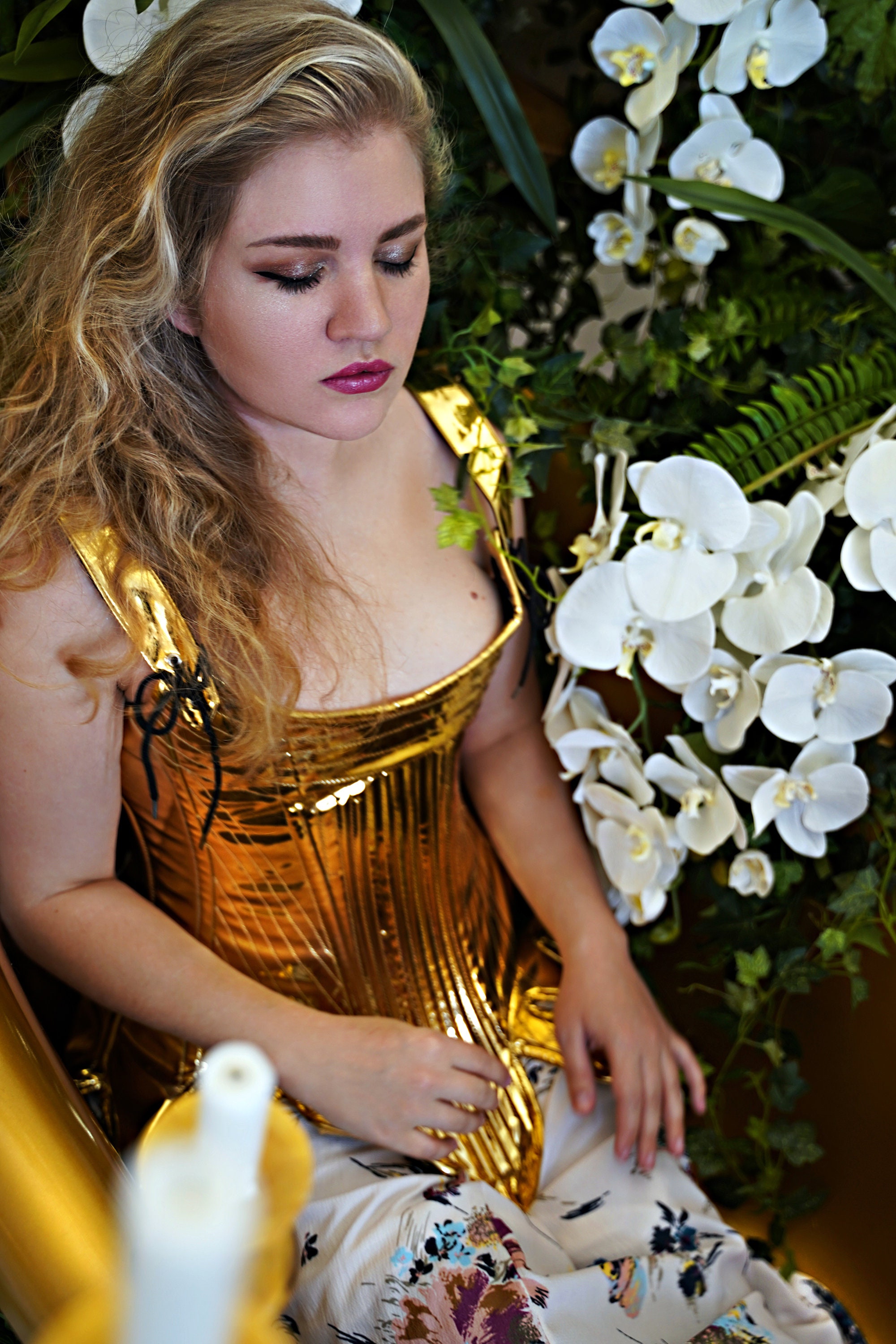 Historical Pattern Overbust Corset From Gold PVC. Steelbone - Etsy