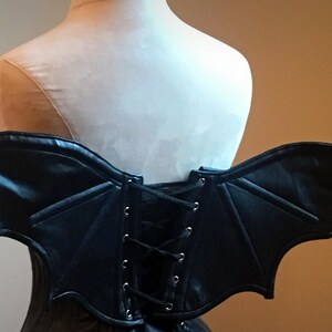 Black Real Leather Corset With Bat Wings Designed by Porcelain Panic ...