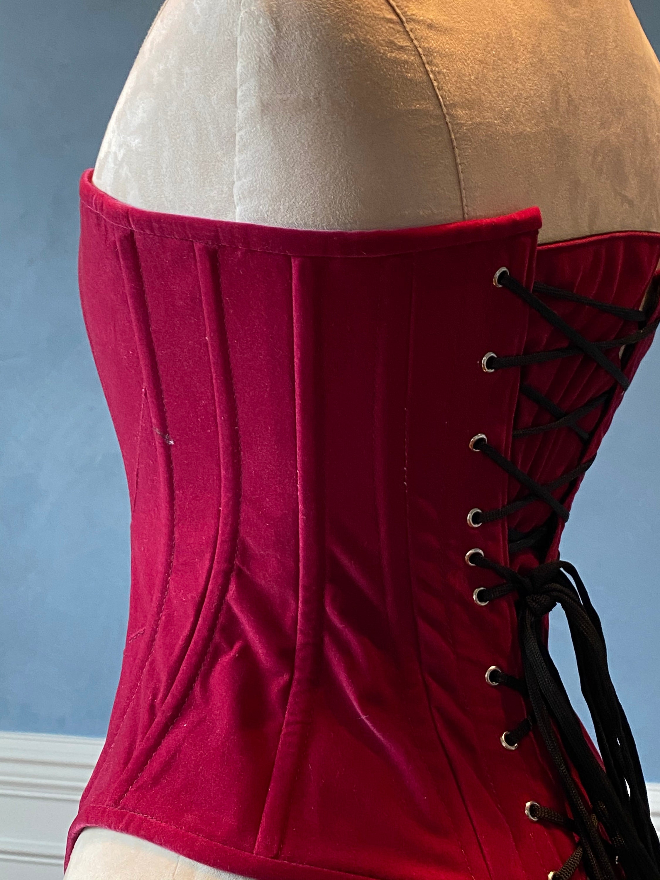Historical Fake Suede Corset Edwardian Overbust Corset Etsy
