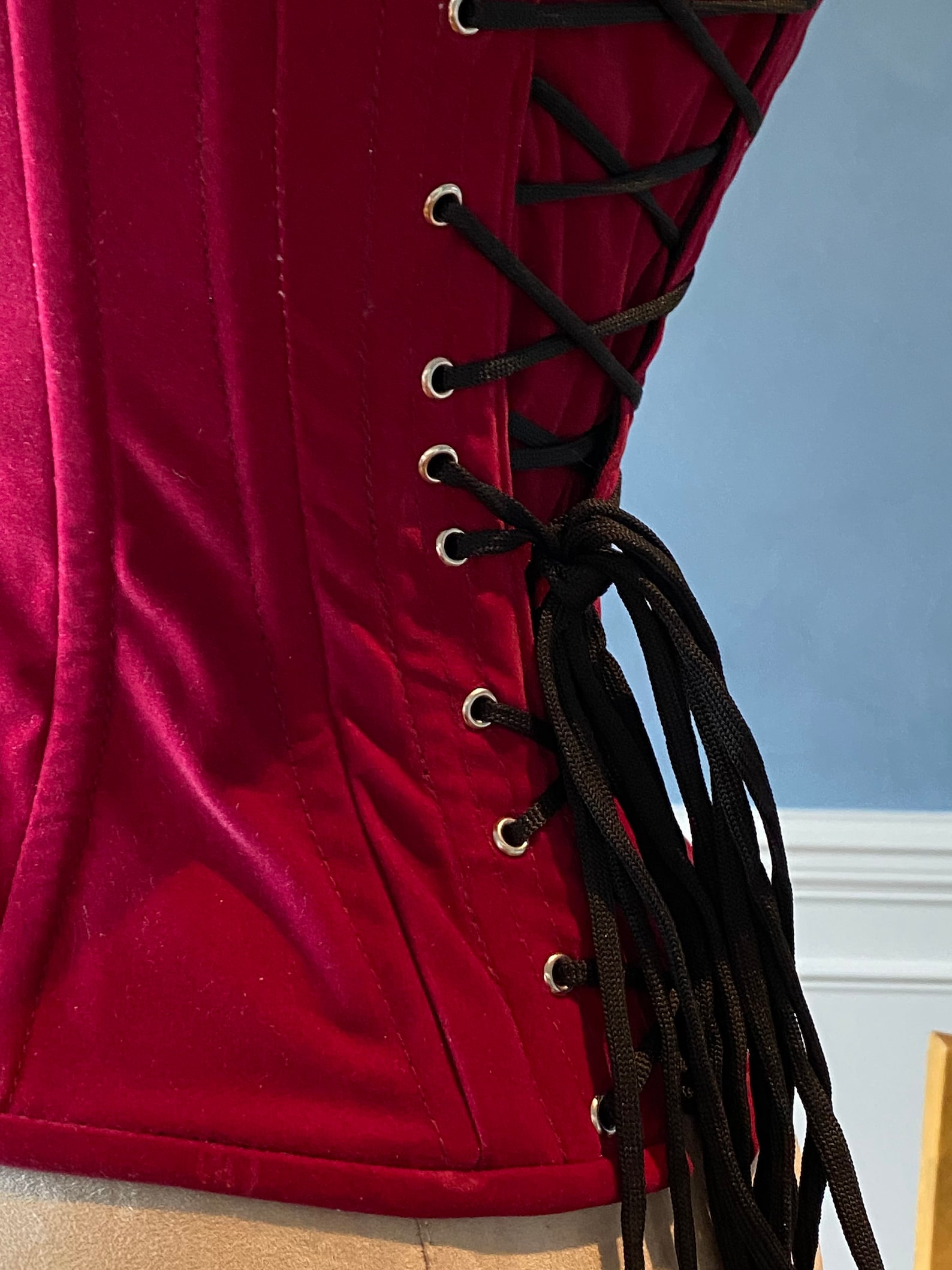 Historical Fake Suede Corset Edwardian Overbust Corset Etsy