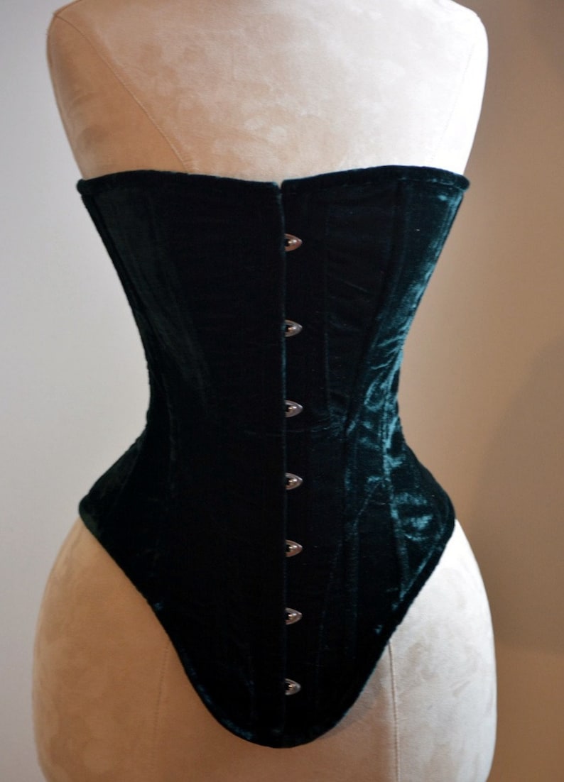 Historical Velvet Corset Edwardian Overbust Corset Steelbone Etsy
