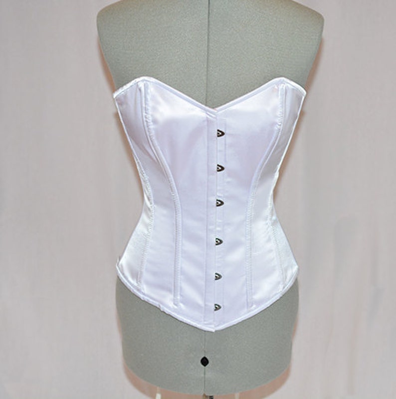 Classic Satin Overbust Authentic Corset Steel Boned Corset Etsy