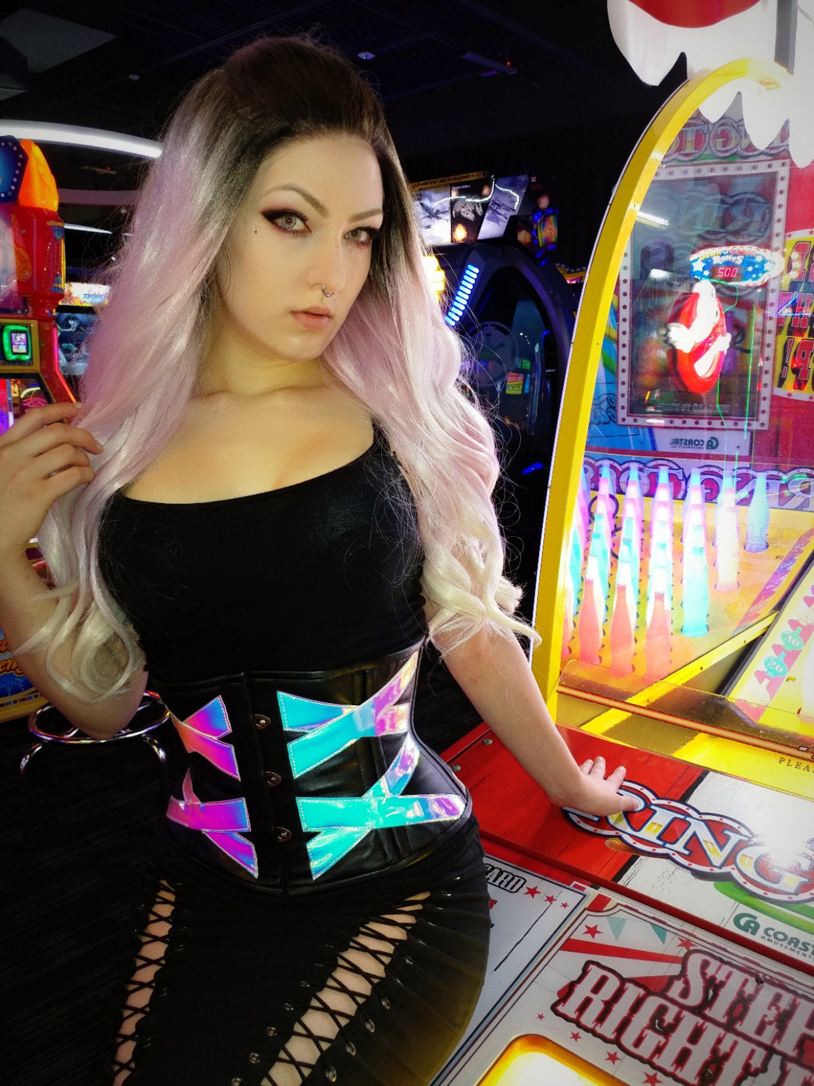 Exclusive Waspie Corset Designed by Porcelain Panic, From Real Leather and Vinyl. Gothic ...