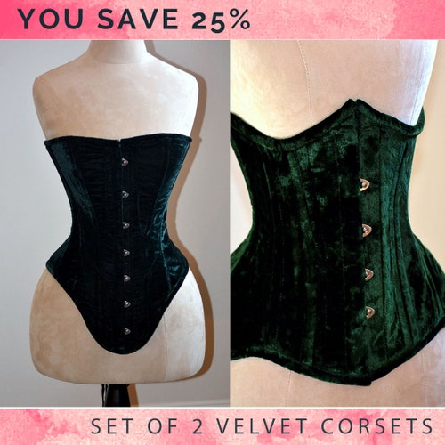 Historical Velvet Corset Edwardian Overbust Corset Steelbone Etsy