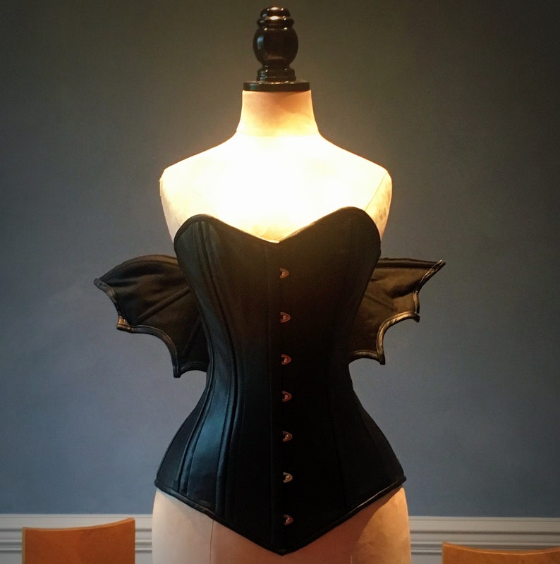Black Real Leather Corset With Bat Wings Designed by Porcelain Panic ...