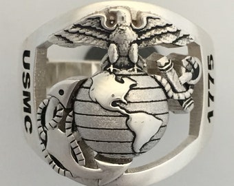 Silver or Gold Boot Camp Graduation Marine Corps Ring - Etsy