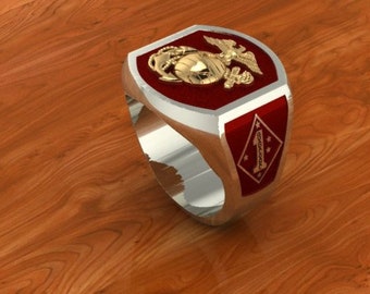 WW2 USMC Silver Sterling Marine Corp Officer Ring RARE - Etsy