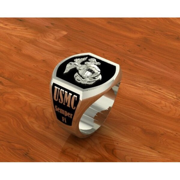Black Marine Corps Ring - Etsy