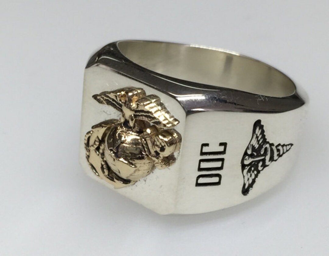 Gold Two Tone FMF Corpsman Ring "doc" With Eagle Globe and Anchor - Etsy
