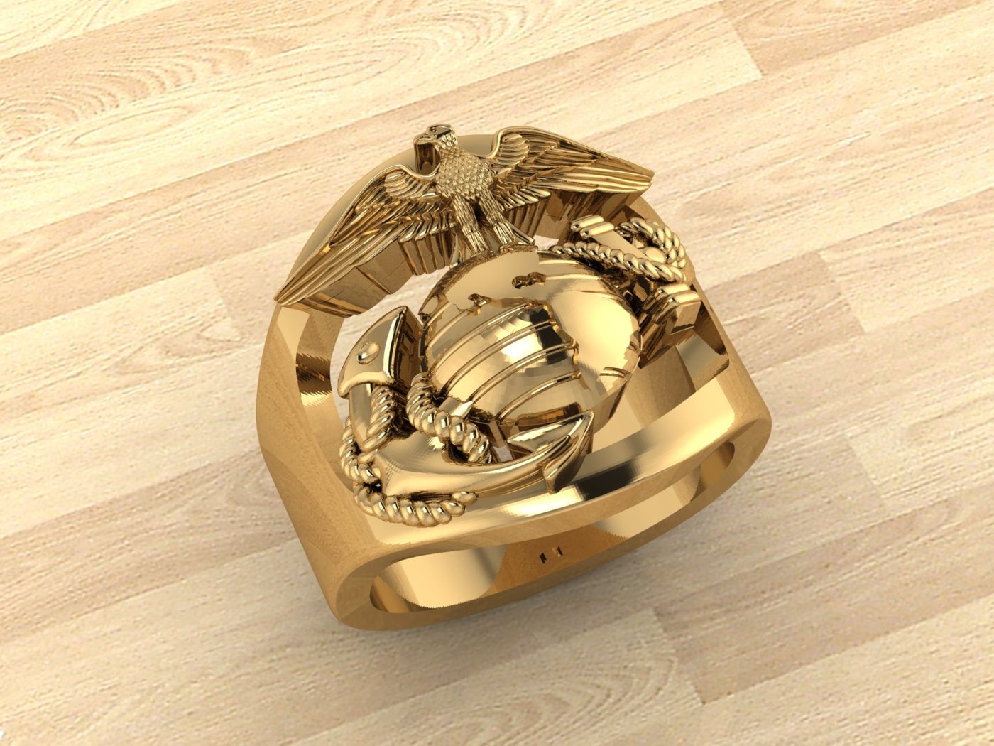High Definition Solid Gold Marine Corps Ring With 1775 and - Etsy