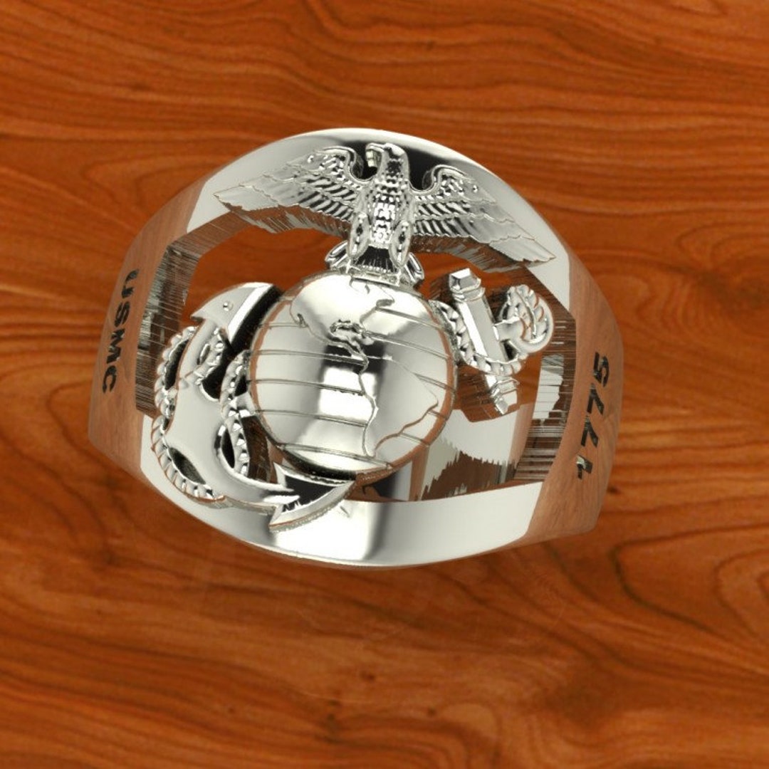 Silver or Gold Boot Camp Graduation Marine Corps Ring - Etsy