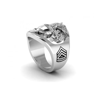 The Marine Corps Ring Rank and Years of Service - Etsy