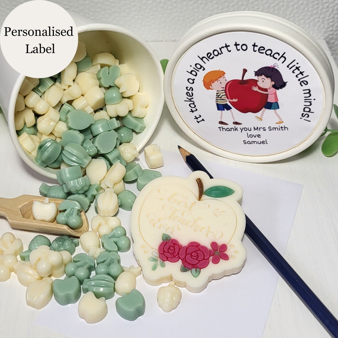 Personalised Thank You Teacher Mini Wax Melts Pot With Scoop Scoopable ...