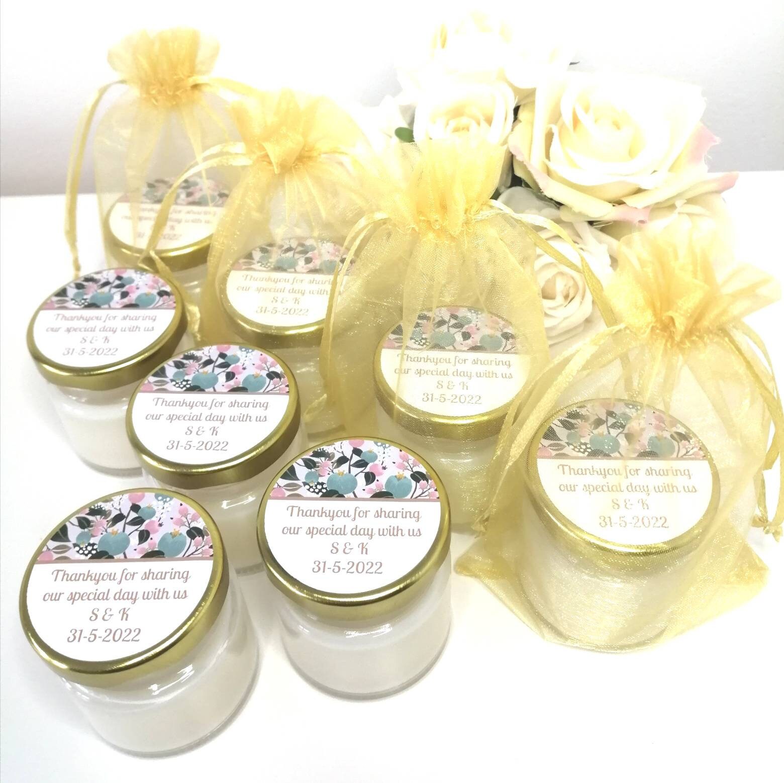Personalised Wedding Favours Mini Candle Favours Bespoke - Etsy