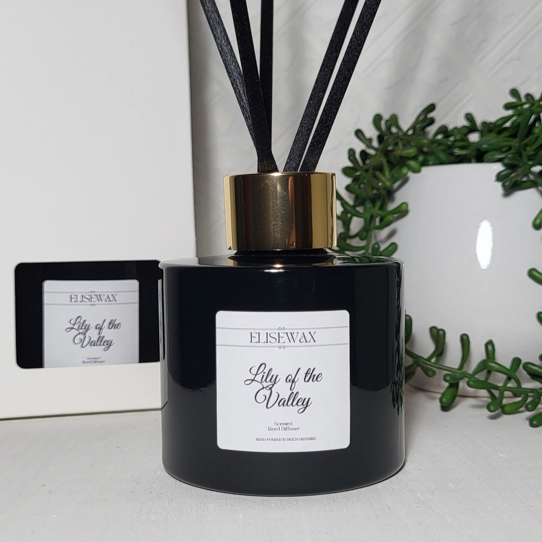 Luxury Scented Reed Diffuser in an Emerald Glass Bottle Lily of the ...