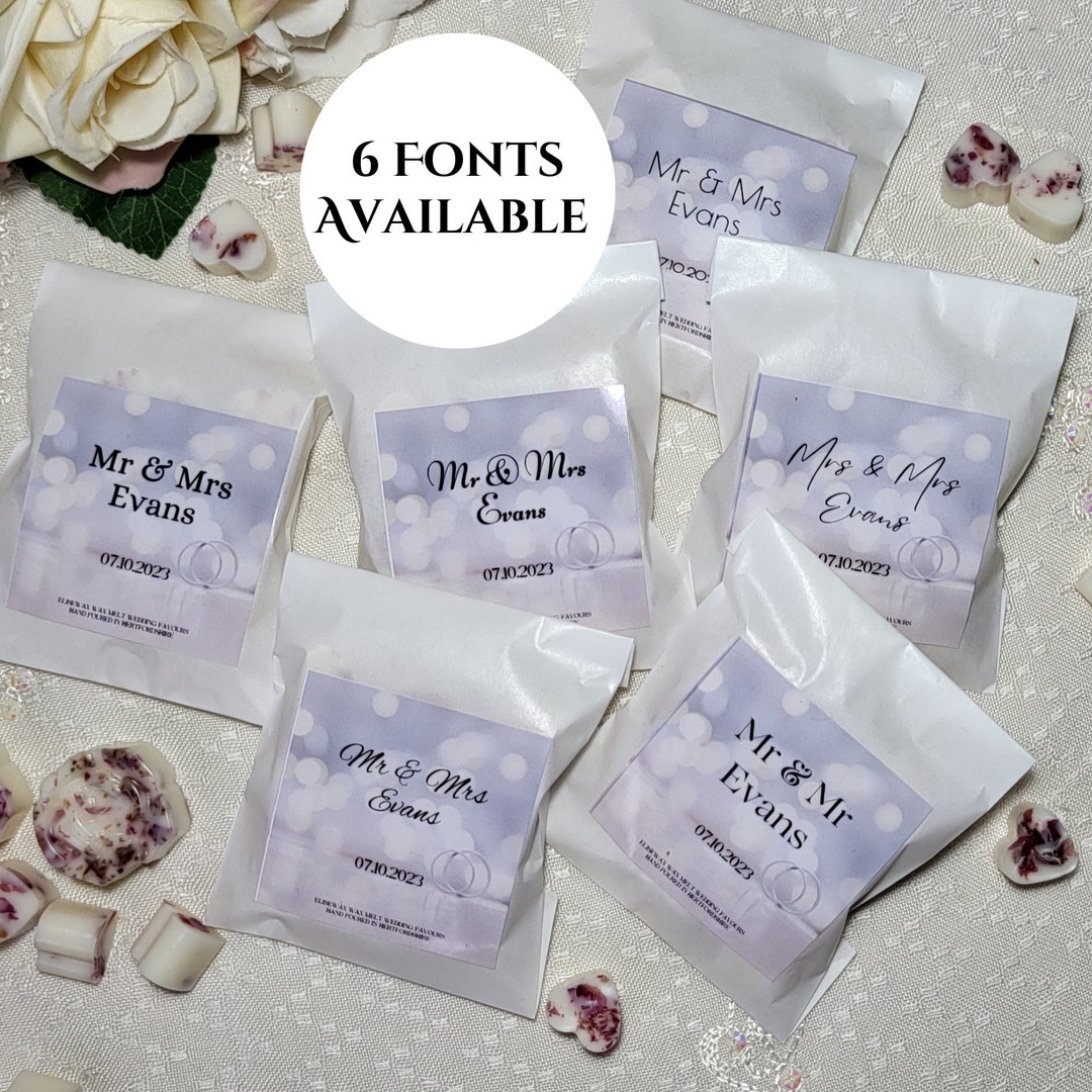Personalised Scented Botanical Wax Melt Wedding Favours Scented Wax ...