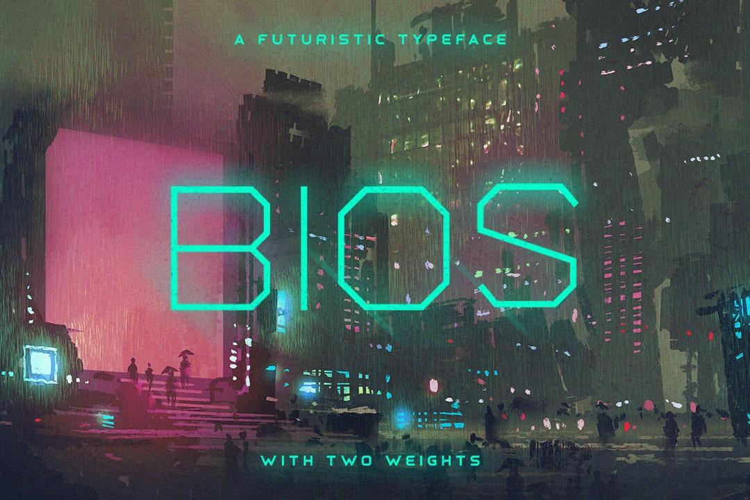 Bios A Futuristic Sci-fi Font - Etsy