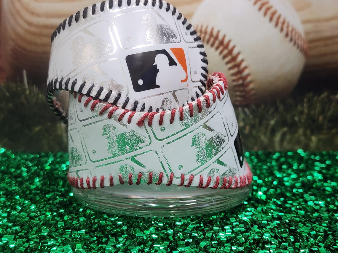 MLB White and Silver Baseball Cuff Bracelet - Etsy