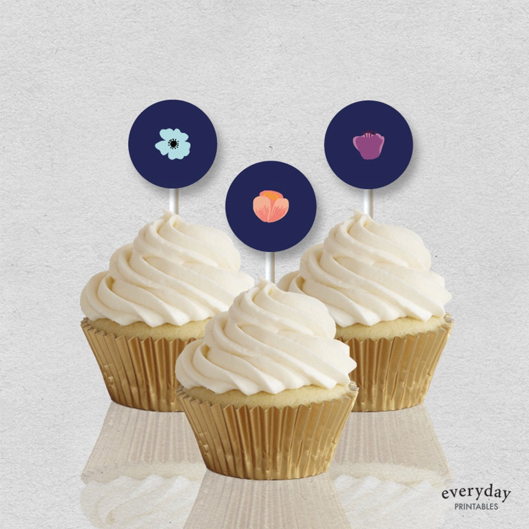 Circle Cupcake Toppers Printable Birthday Party Wedding - Etsy