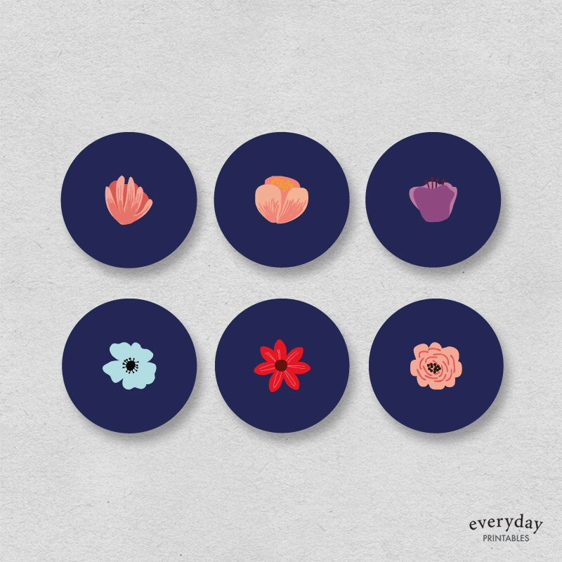 Circle Cupcake Toppers Printable Birthday Party Wedding - Etsy