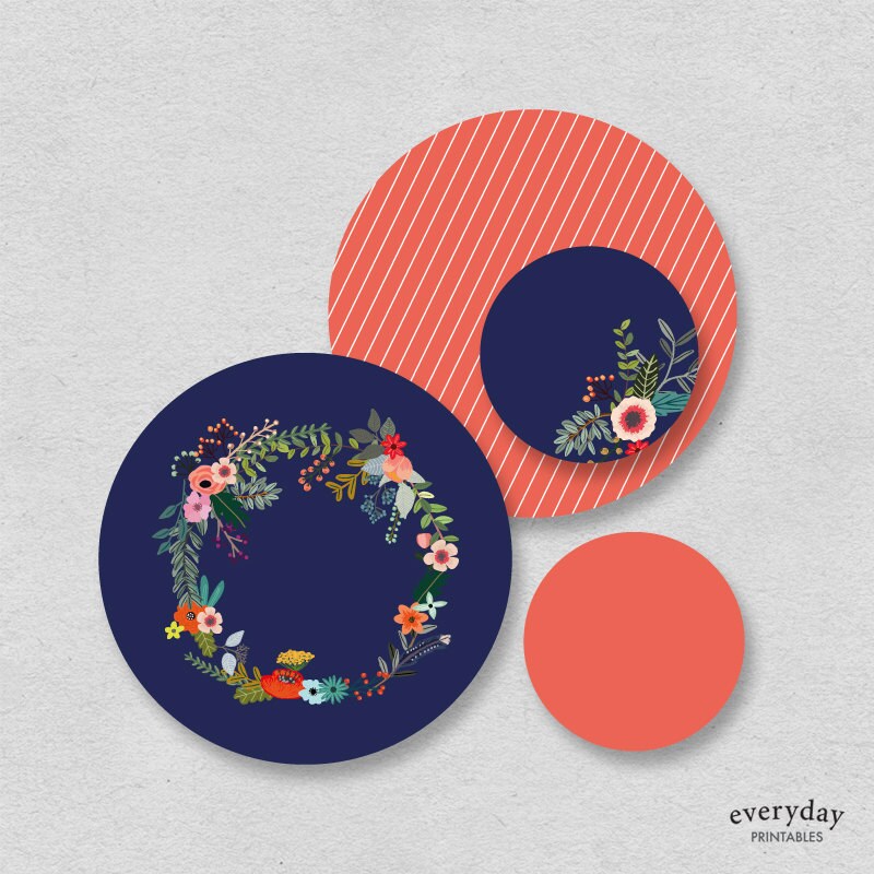 Printable Table Decor Confetti Circle Banner Paper Party Decorations ...