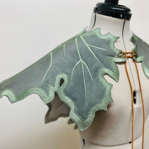 Embroidered Sage Green Elven Leaf Capelet Elven Ranger - Etsy