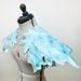 Embroidered, Marbled Blue, Elven Leaf Capelet, Elven Ranger Fall Leaf ...