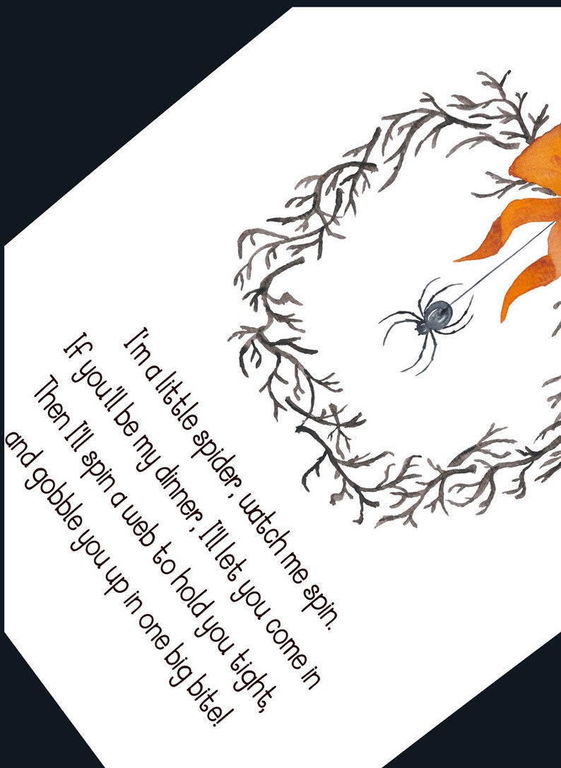 Halloween Poem I'm A Little Spider Halloween Wreath | Etsy