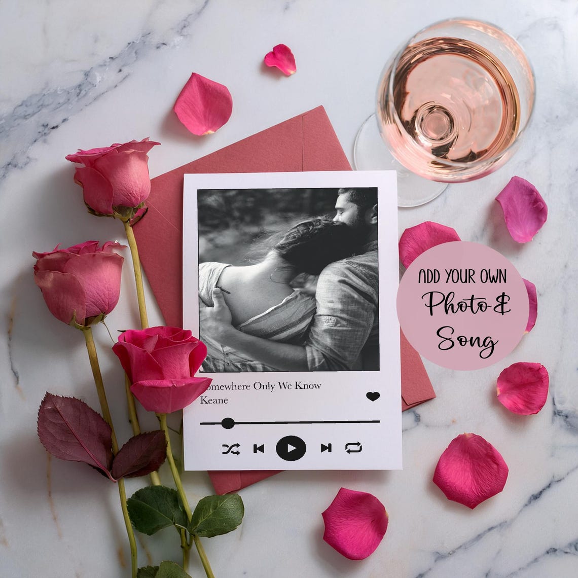 Personalized Music Greeting Card, Custom Photo Song Card, Personalized ...