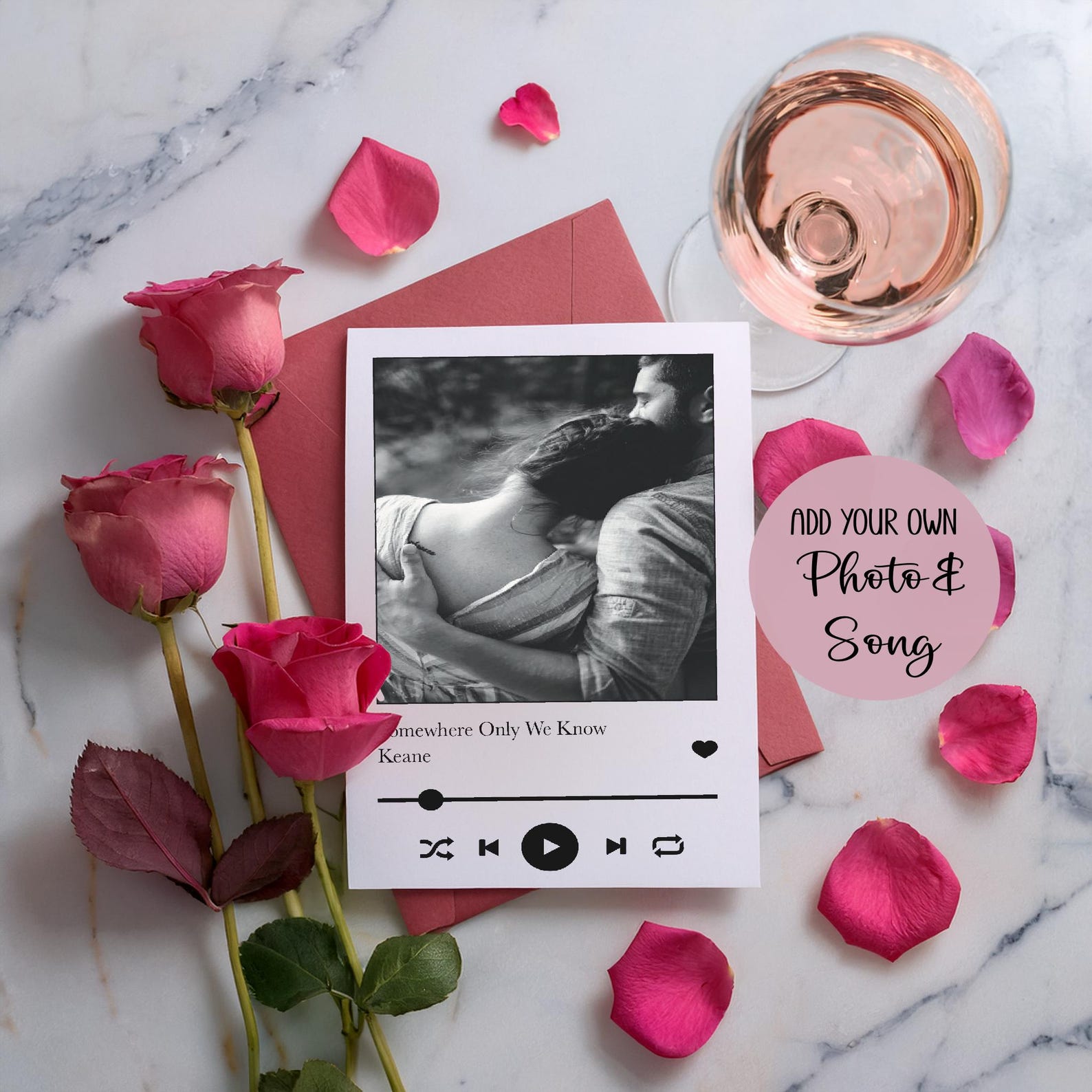 Personalized Music Greeting Card, Custom Photo Song Card, Personalized ...